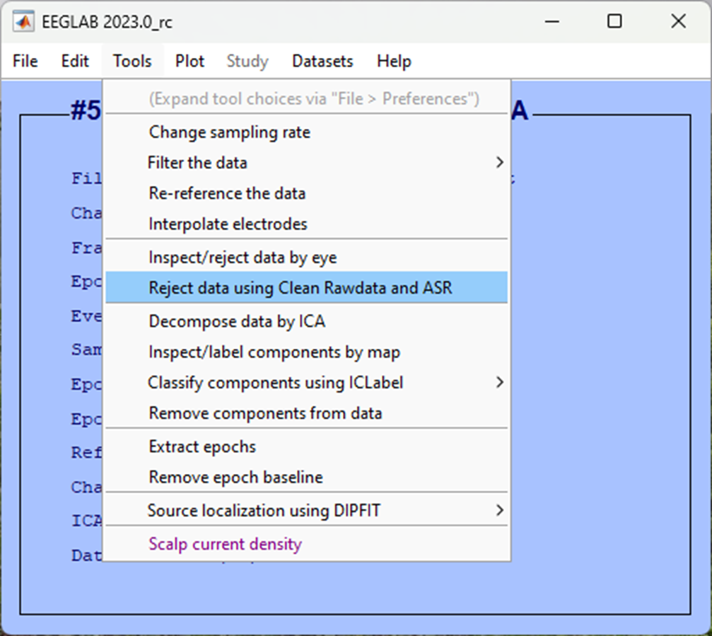 EEG Analysis - Artefact Rejection