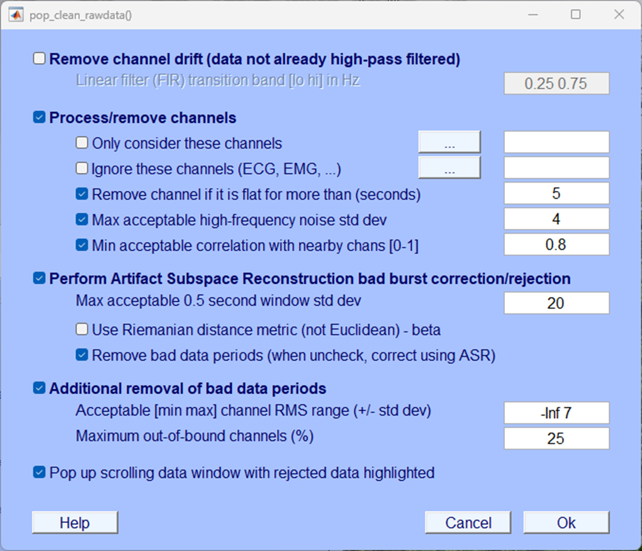 EEG Analysis - Artefact Rejection